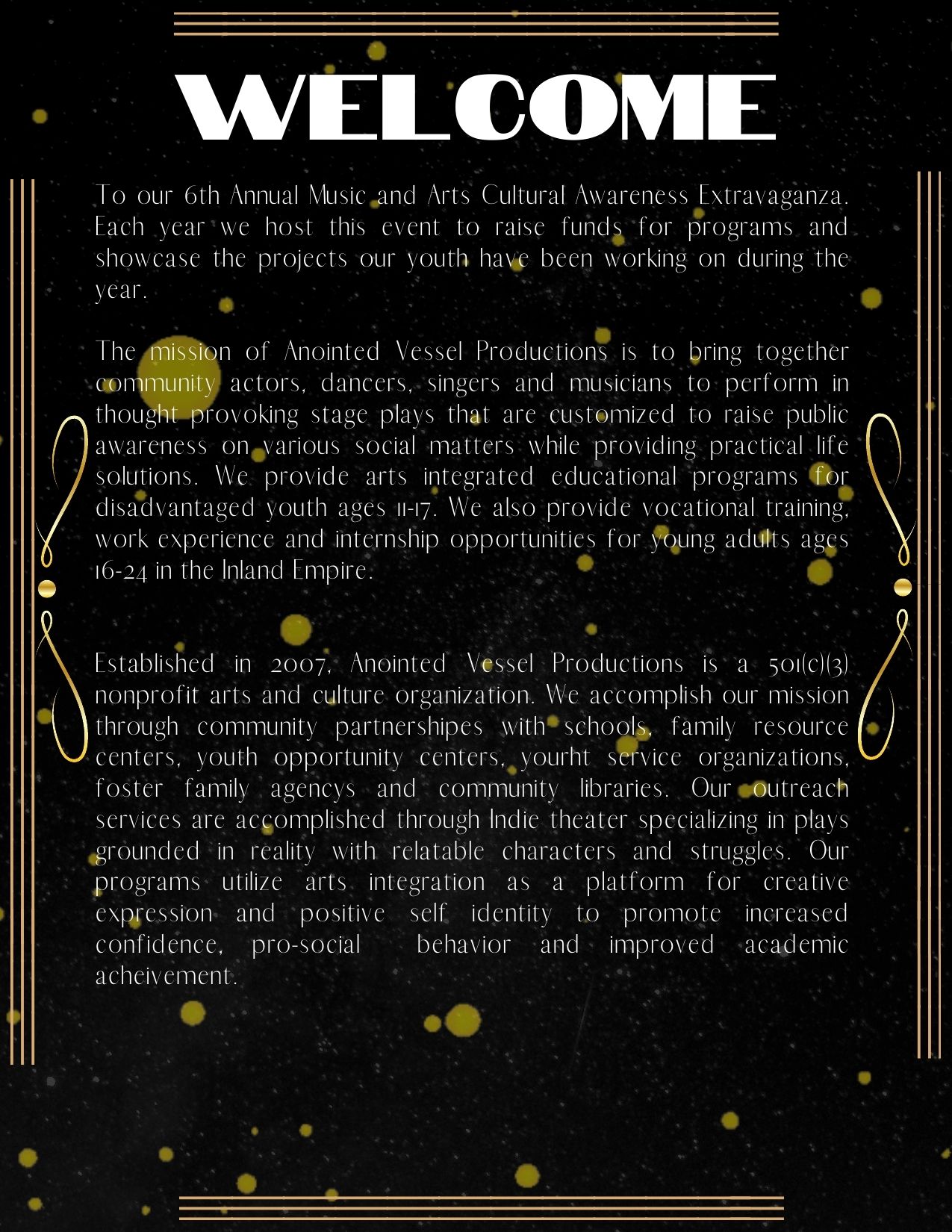 Interactive Roaring 20s Gala – Program | Anointed Vessel Productions